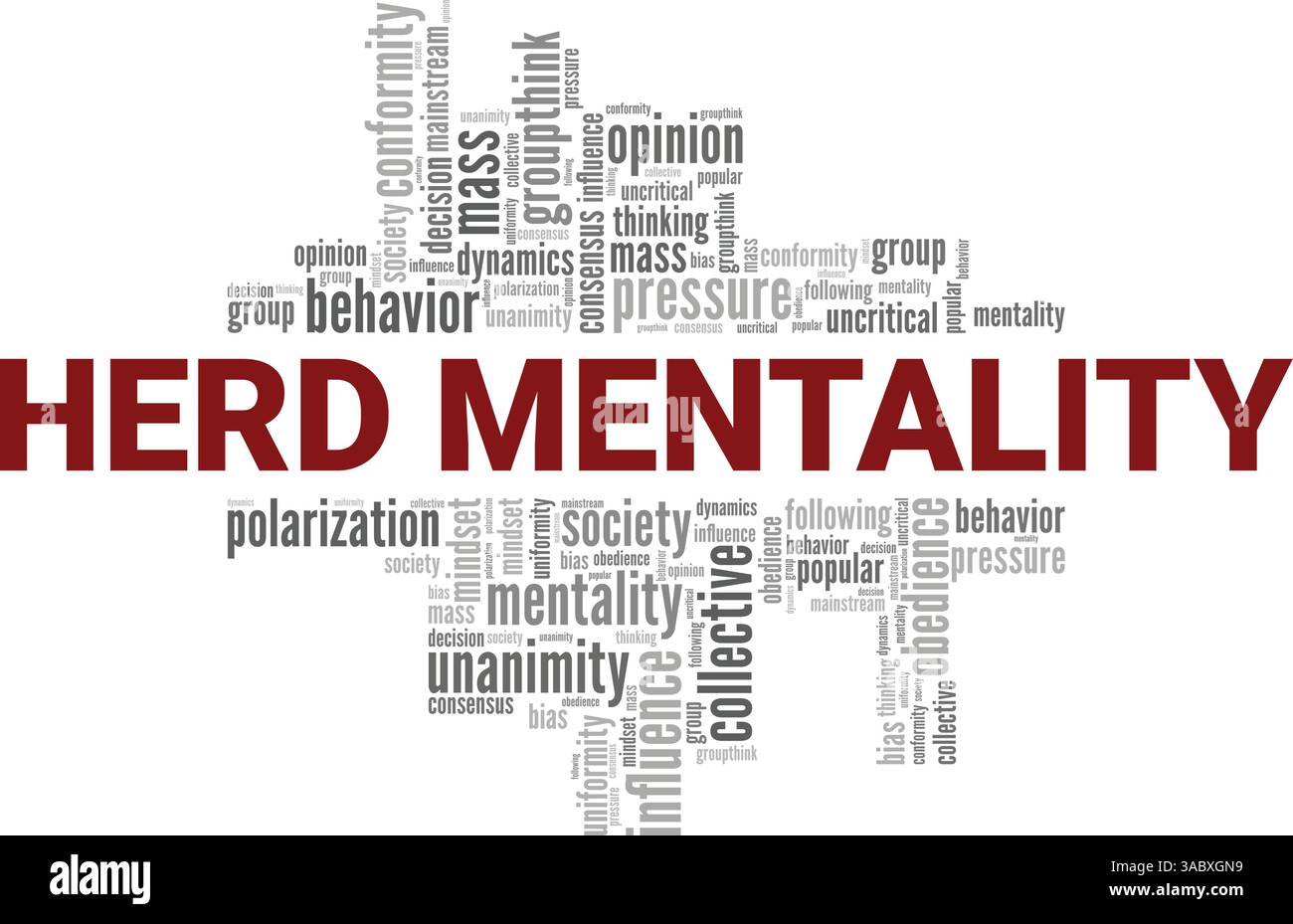 Herd Mentality word cloud conceptual design isolated on white ...