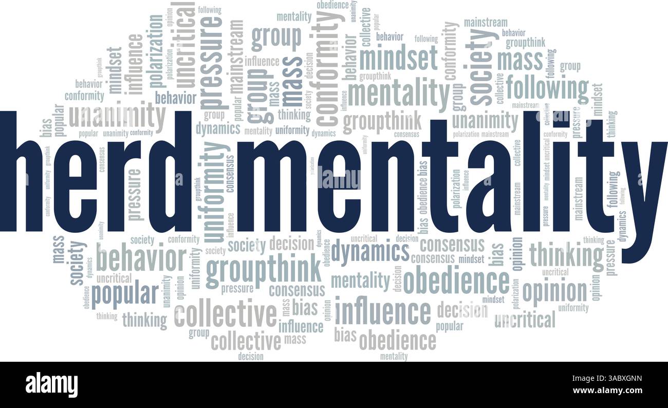 Herd Mentality word cloud conceptual design isolated on white ...