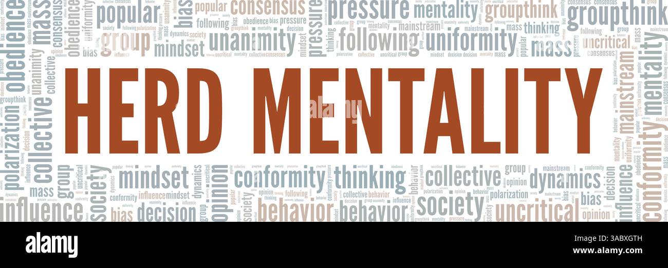 Herd Mentality word cloud conceptual design isolated on white ...