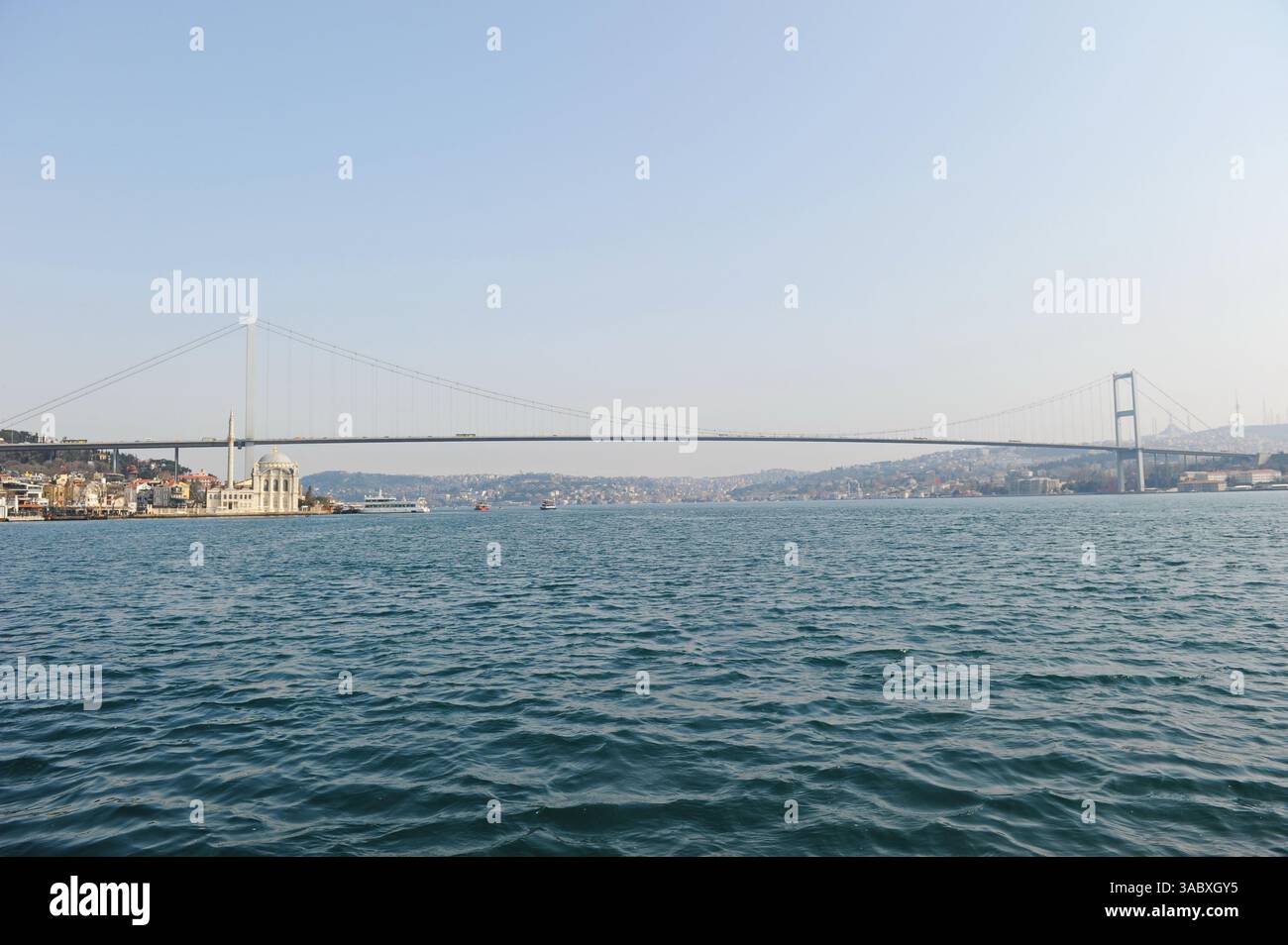 Coastal zone and architecture of the Bosphorus Strait. A bridge ...
