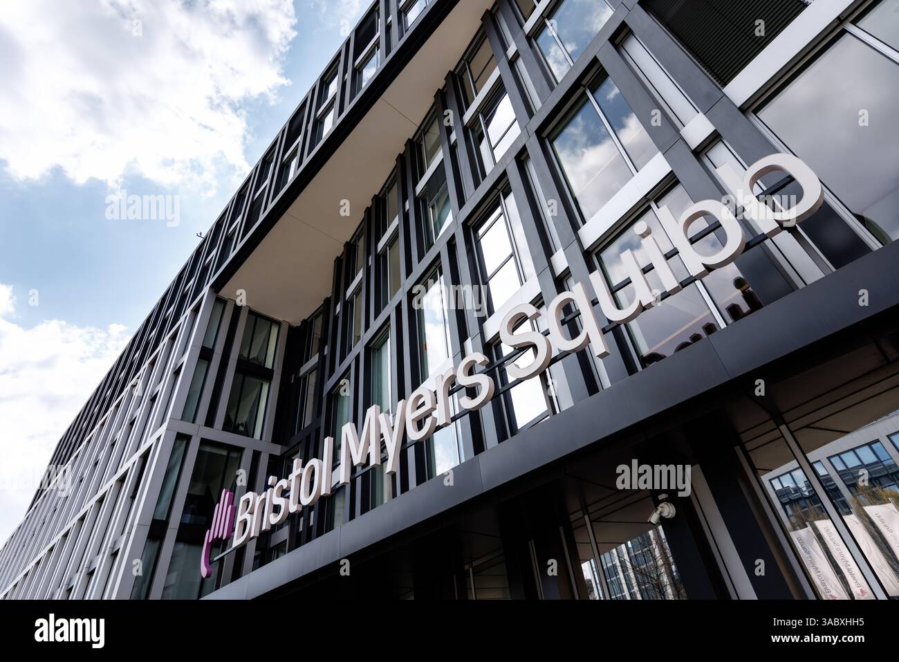 Munich, Germany. 02nd Apr, 2025. The logo of the pharmaceutical company Bristol-Myers Squibb ...