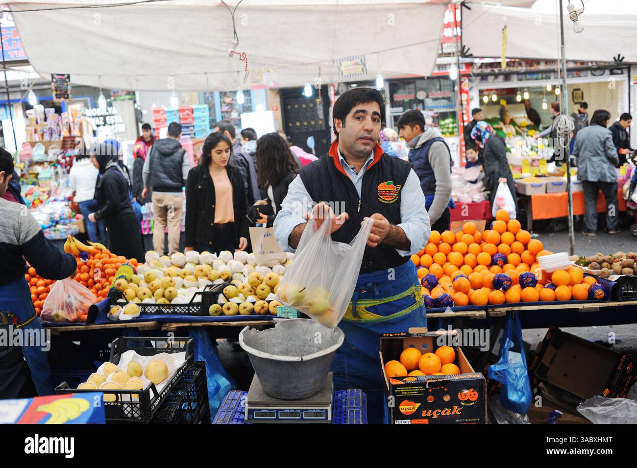 Big Bazaar-fair. People sell and buy food and household items on a ...