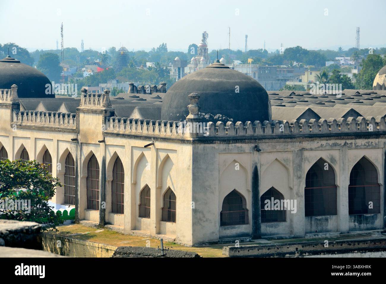 Outer view of the Jamia Mosque (Jama Masjid), located in Gulbarga Fort ...