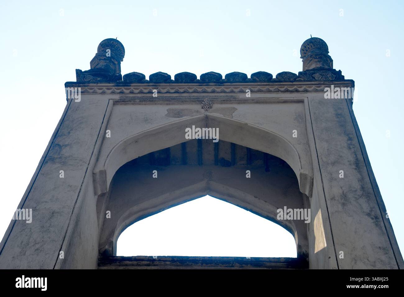 Outer view of the Jamia Mosque (Jama Masjid), located in Gulbarga Fort ...