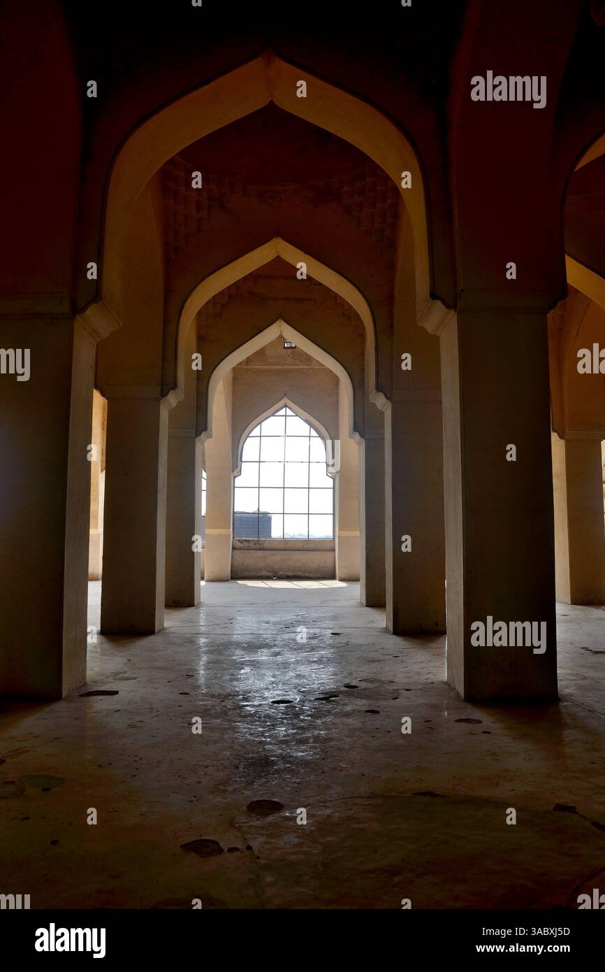 Inner view of the Jamia Mosque (Jama Masjid), located in Gulbarga Fort ...