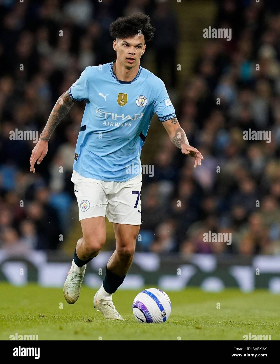 Manchester, UK. 2nd Apr, 2025. Nico O'Reilly of Manchester City during ...