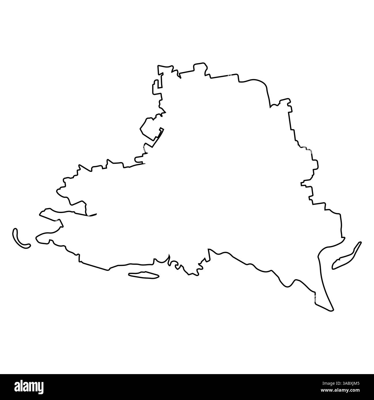Kherson region of Ukraine vector Outline Map Kherson region Borders ...
