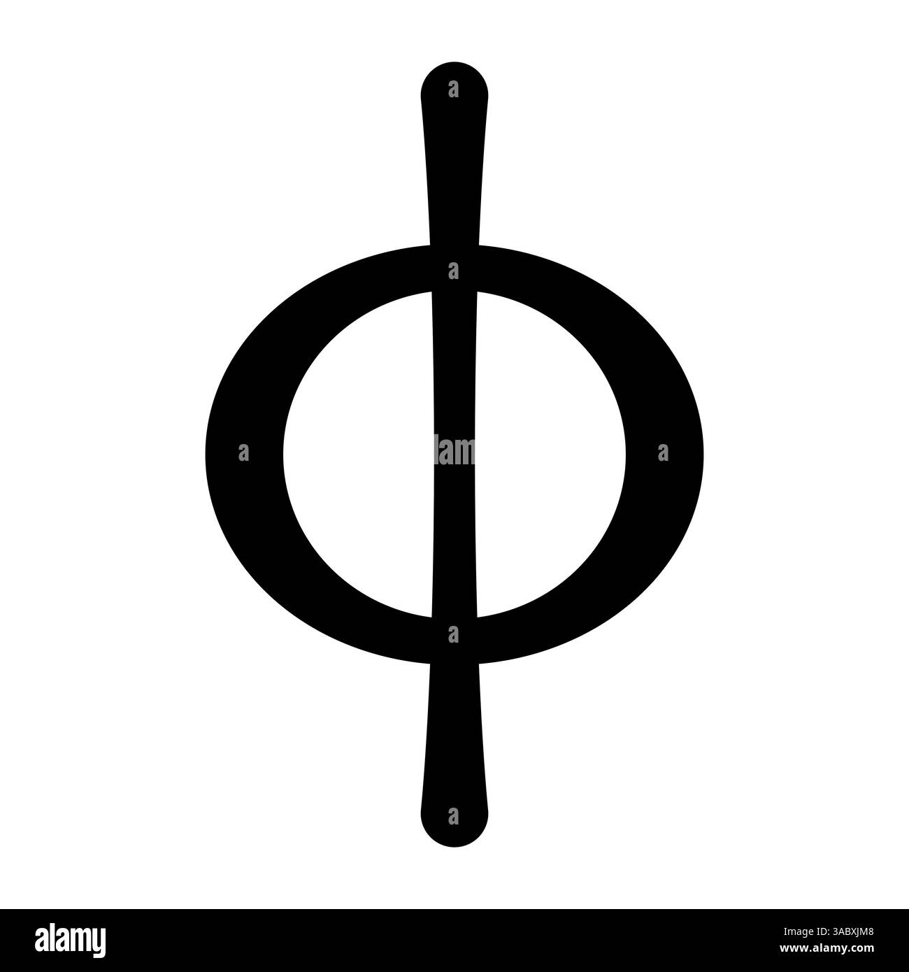 Greek Phi letter symbol, bold minimal, black on white background Stock ...