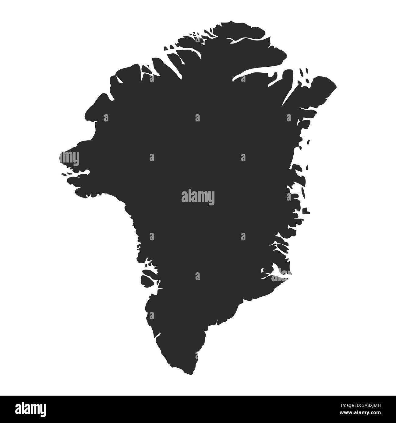 Detailed silhouette map Greenland Map outline border contour Greenland ...