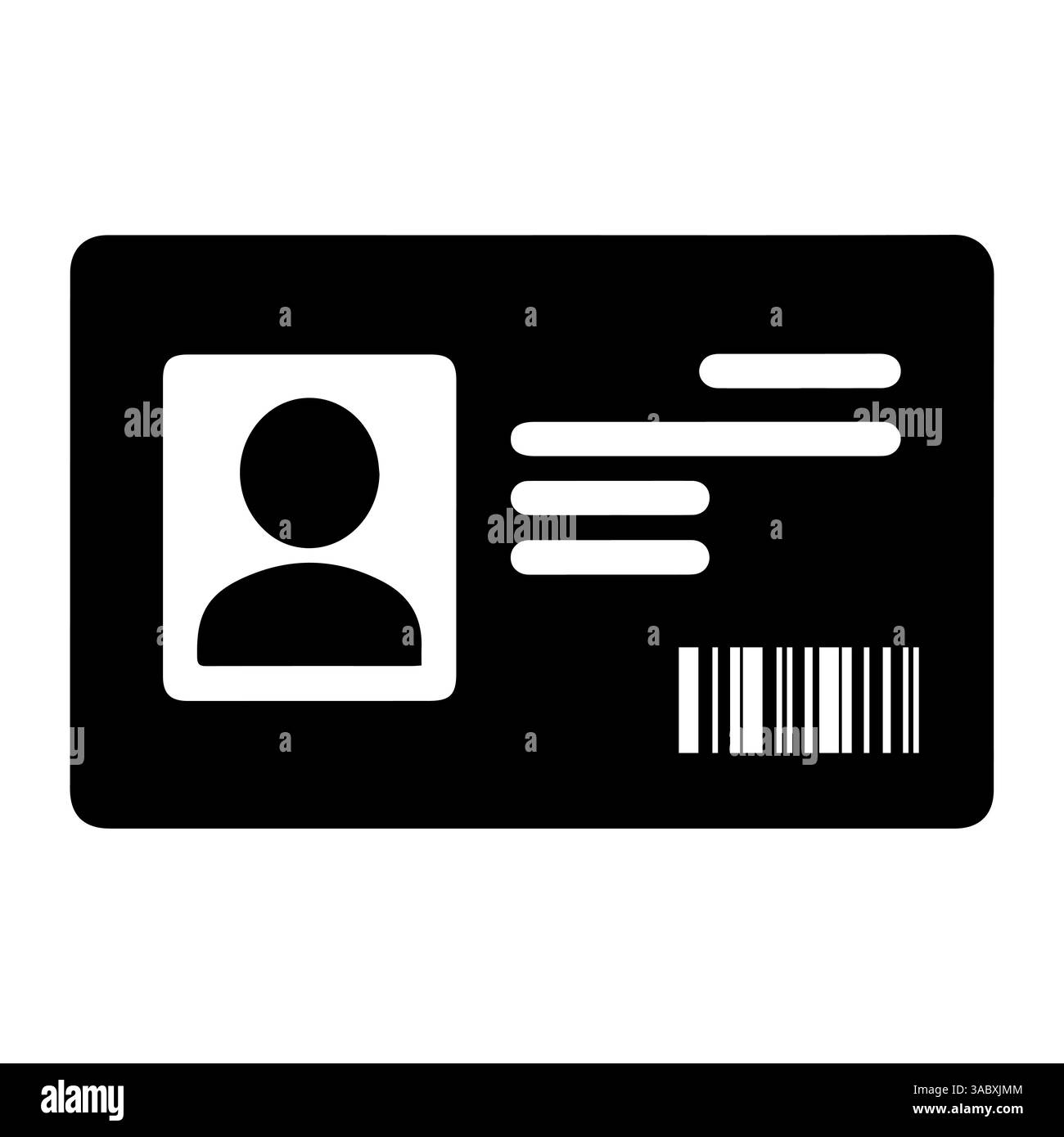 Flat ID Card Icon, with Photo Placeholder and Barcode Symbol Stock ...
