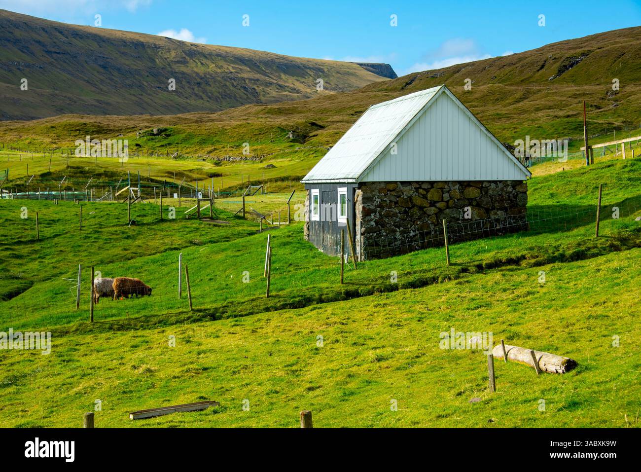 Small Barn on a Sheep Pasture - Faroe Islands Stock Photo - Alamy