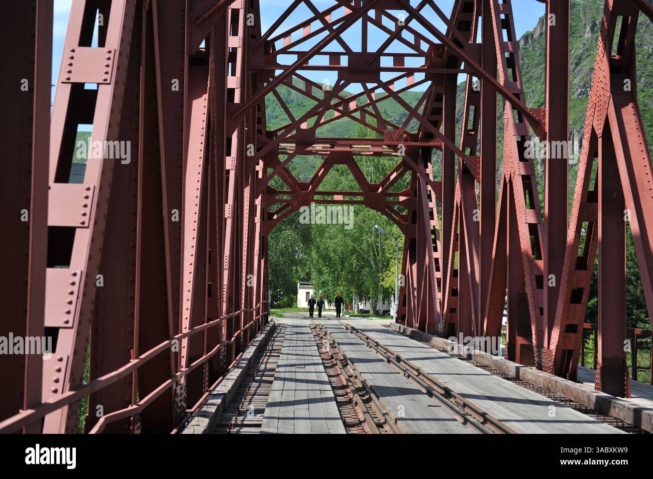 The bridge over the water reservoir. Hydroelectric power station Stock ...