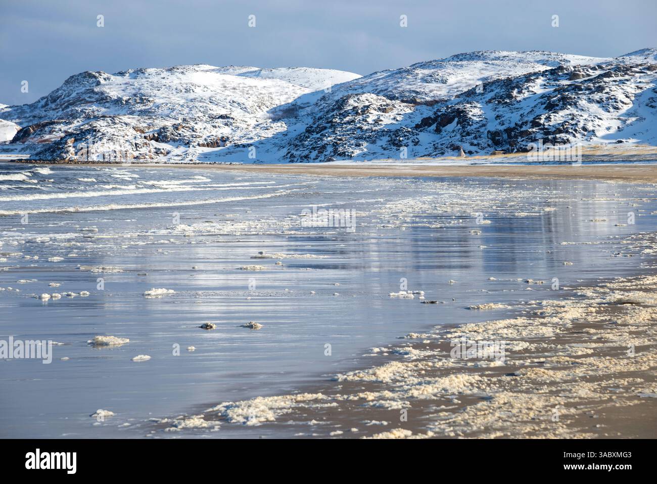 Coast of the Barents Sea, Kola Peninsula of the Murmansk region, Russia ...