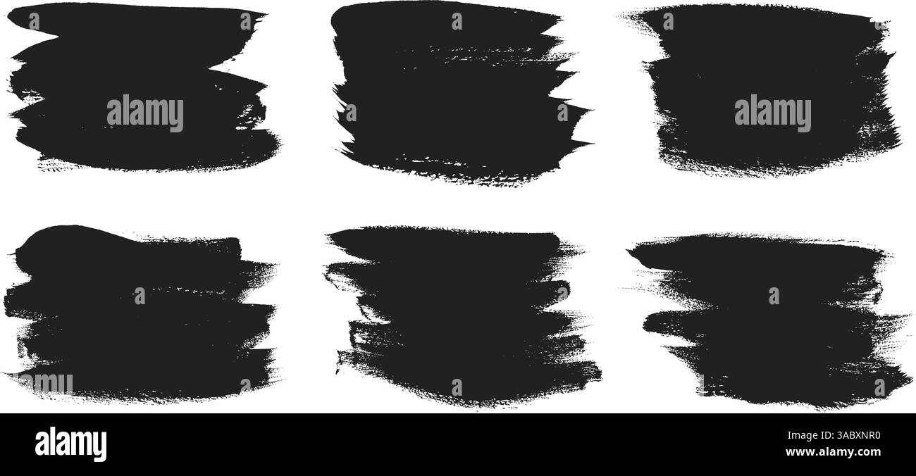 Grunge brush strokes black paint smear texture stain vector ...