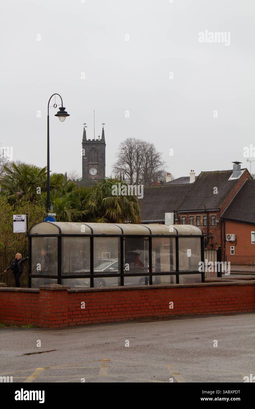 Bus Stop, Stone, Staffordshire, England Stock Photo - Alamy
