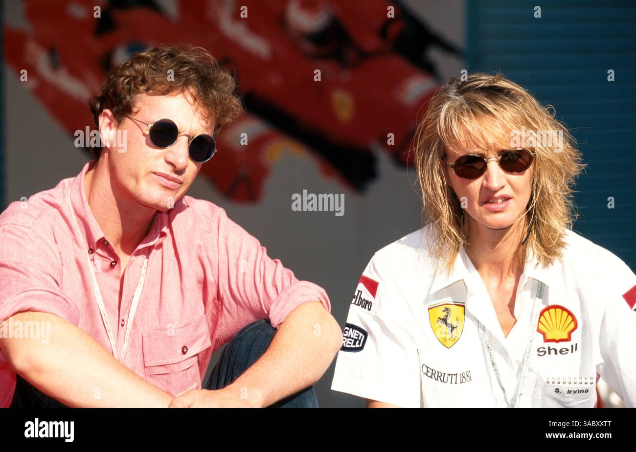 Eddie Irvine (GBR) Ferrari and his sister Sonia Irvine (GBR)...Japanese ...