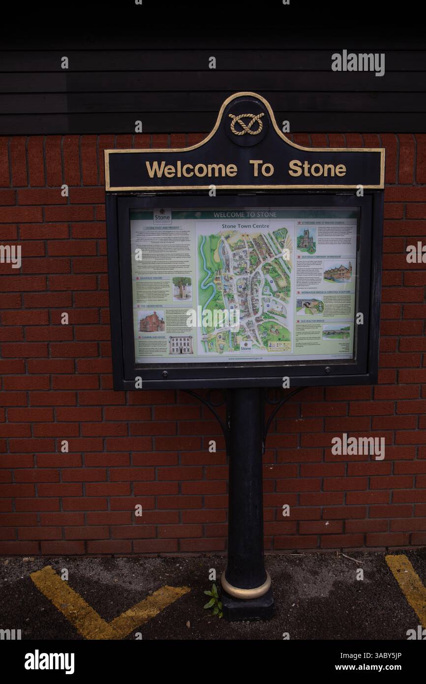 Welcome to Stone sign Stock Photo - Alamy