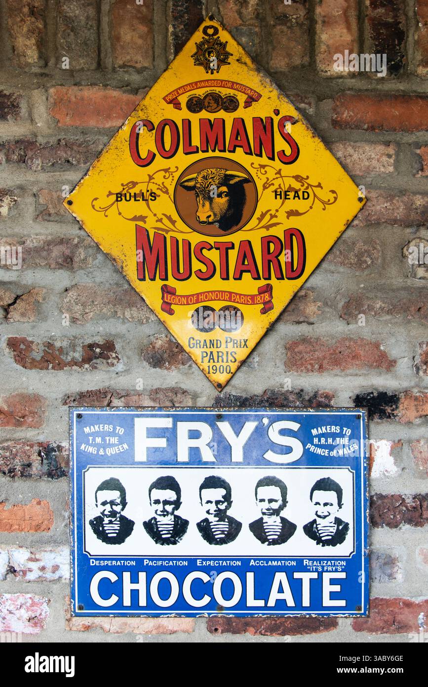 Colmans Mustard and Frys Chocolate vintage tin plate advertising sign ...