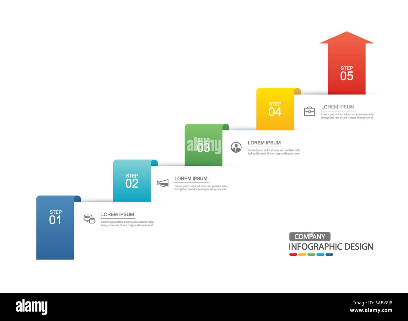 5 data infographics tab index layout template. Illustration business ...