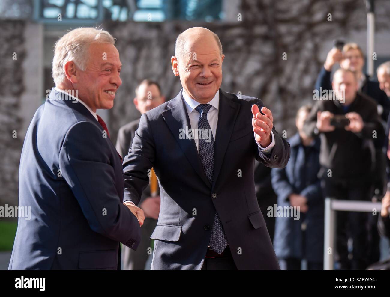 03 April 2025, Berlin: Acting Federal Chancellor Olaf Scholz (SPD ...