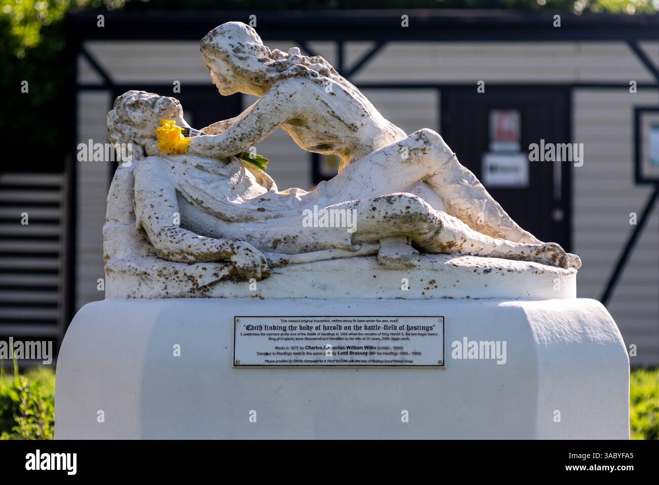 Hastings, March 31st 2025: The statue of Edith Swan-Neck finding the ...