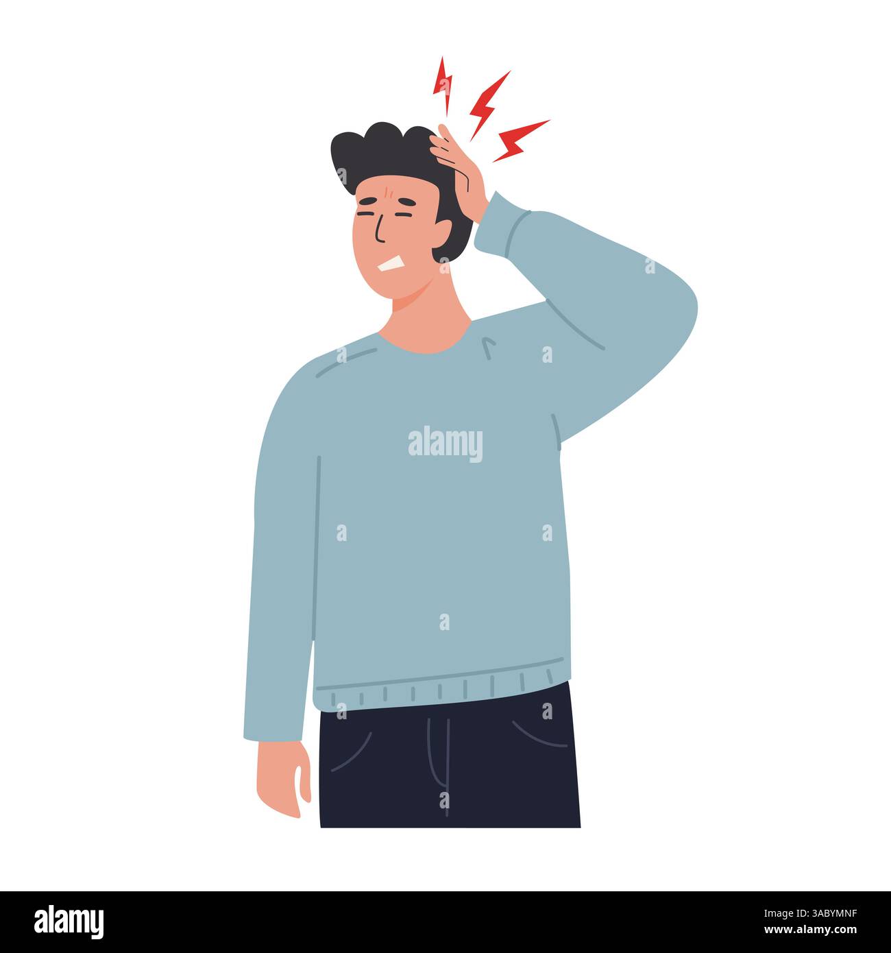 Man touching head suffering Stock Vector Images - Alamy