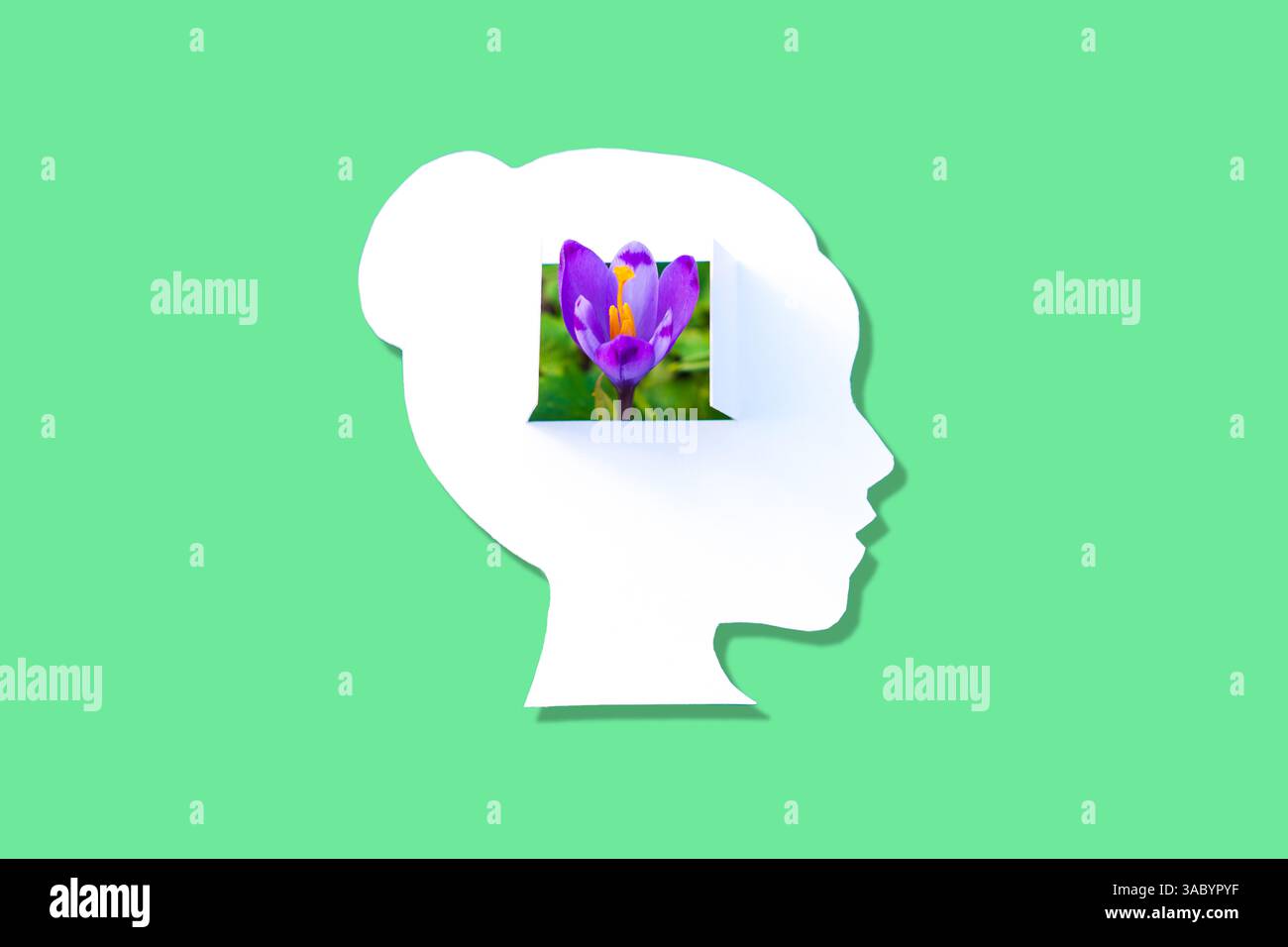 Creative silhouette head opening brain hi-res stock photography and ...