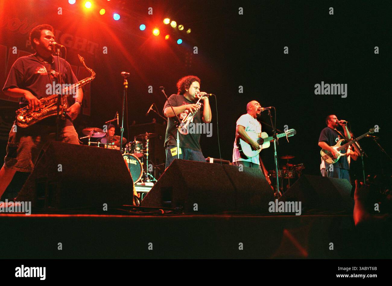 (Published 09/03/2002, D-1) Ozomatli band during the Watcha tour at ...