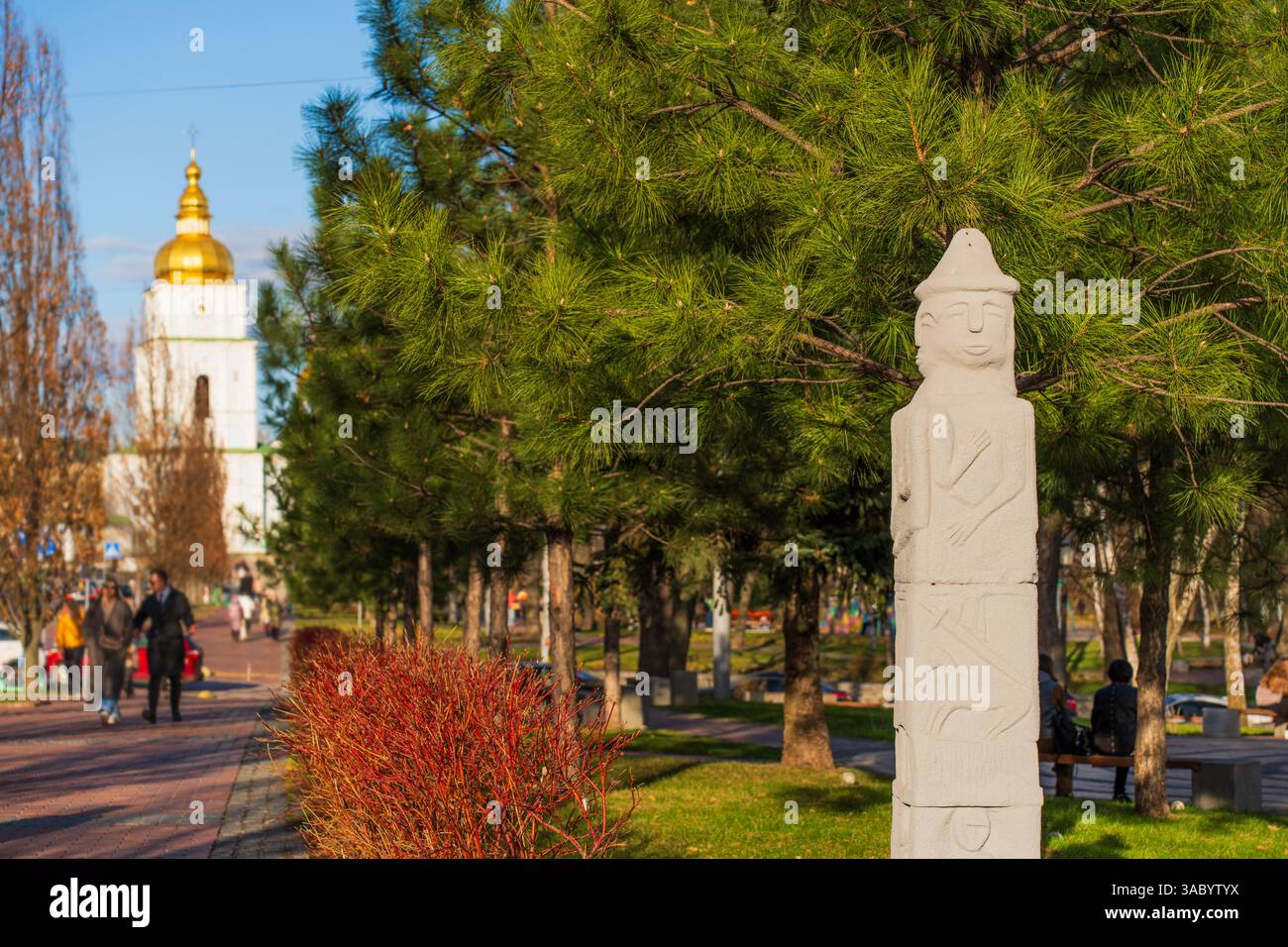 Kyiv, Ukraine - March 28, 2025: Zbruch Idol, a Slavic pagan artifact ...