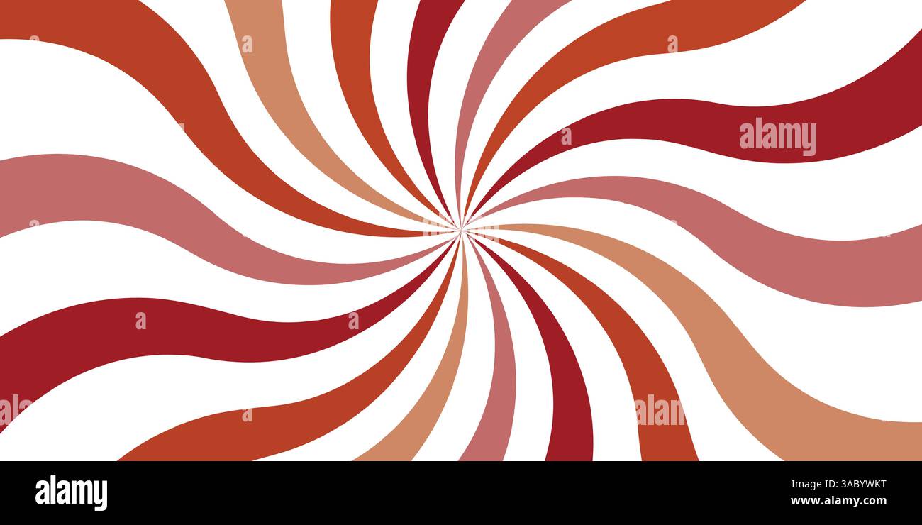 Abstract Red and Orange Swirl Retro Groovy Banner Design with White ...