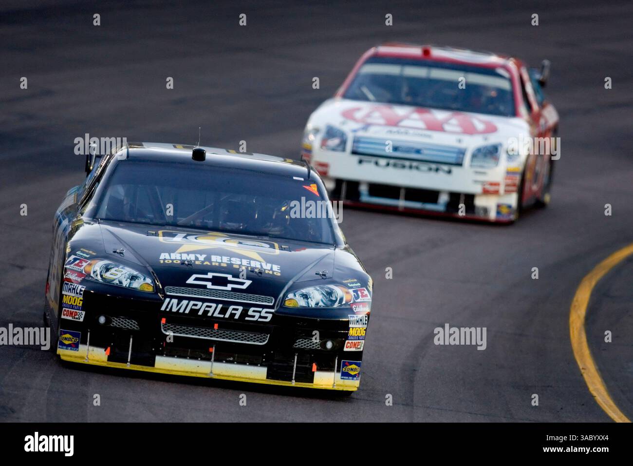 Apr 12, 2008 - Phoenix, AZ, USA - MARK MARTIN leads DAVID RAGAN out of ...