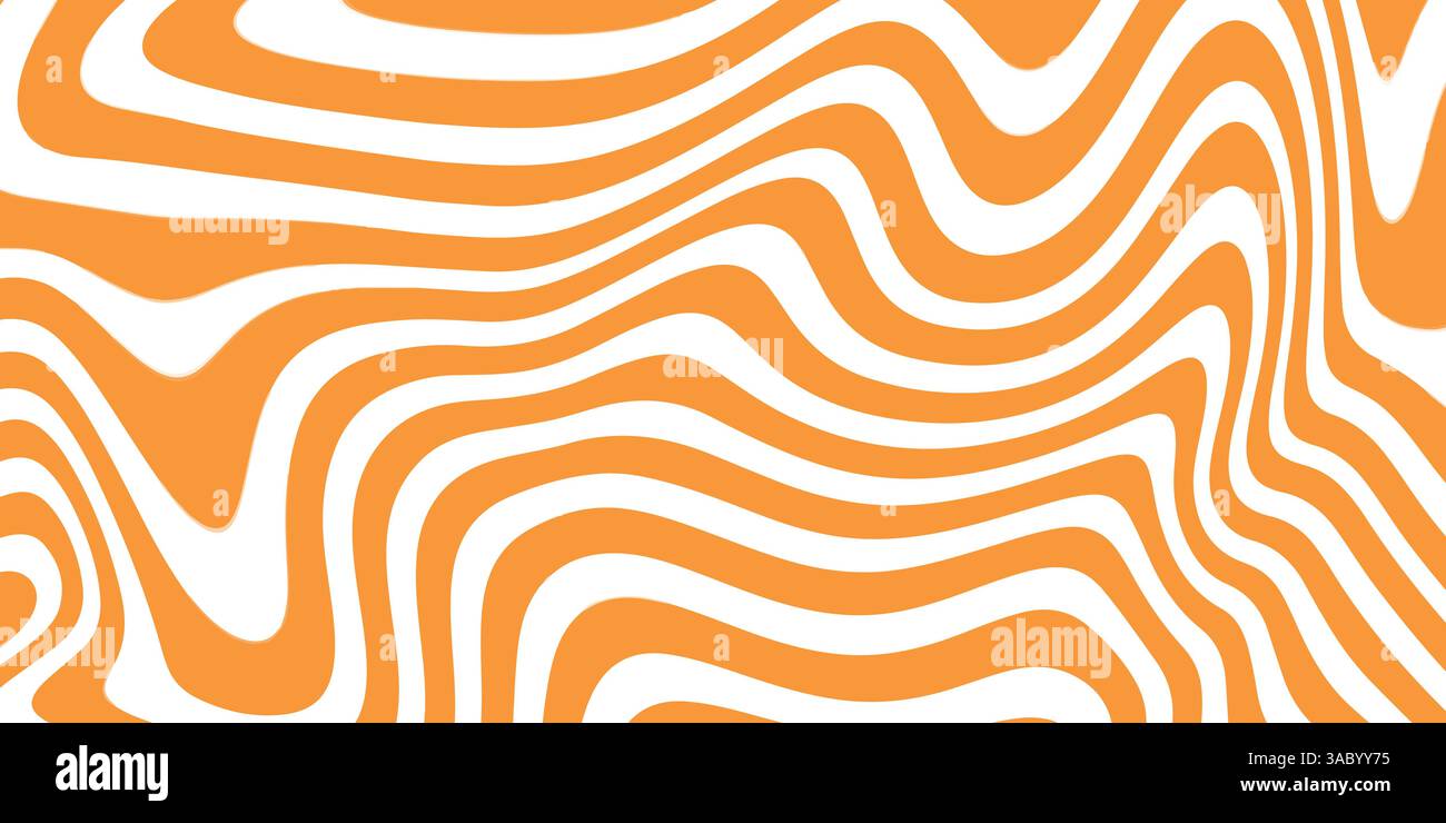 Abstract Orange and White Wavy Lines Geometric Retro Groovy Background ...