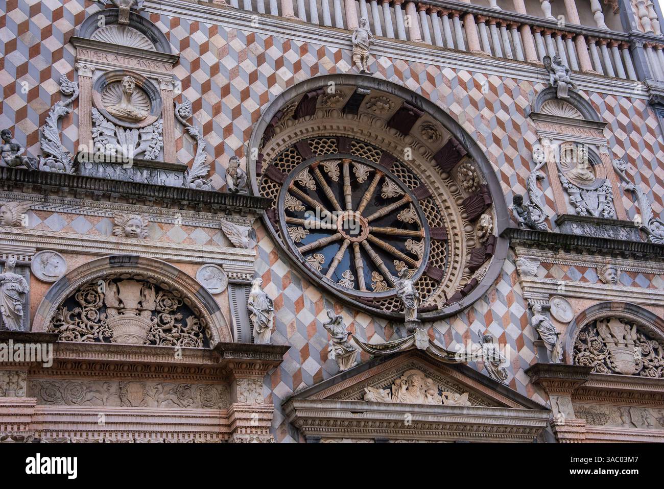 Facade of Colleoni Chapel with Marble Patterns in Bergamo, Italy Stock ...