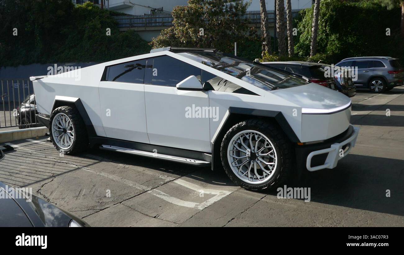Los Angeles, California, USA 2nd April 2025 White Tesla Cybertruck on ...