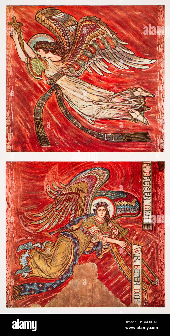 Engel, angels, cartoons for larger painting by Professor Max Seliger ...