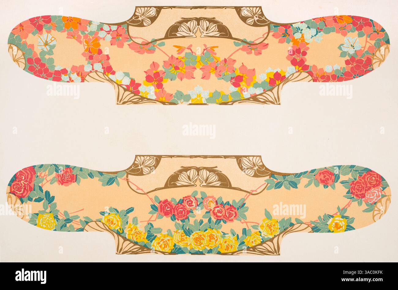 Pflanzliche plant and flower form decorative art nouveau panels by Rene ...