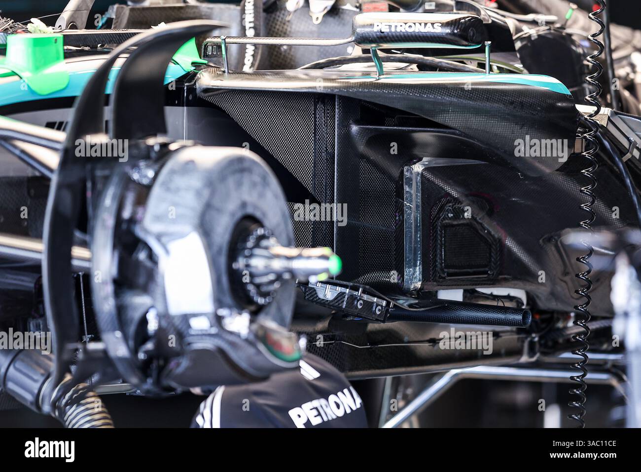 Mercedes AMG F1 Team W16, mechanical detail side pod during the Formula ...