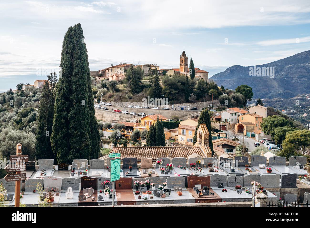 Small village of Castellar, located near Menton, offering picturesque ...