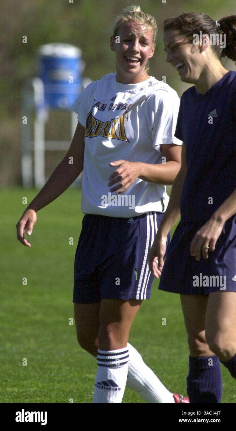 (PUBLISHED 04/04/2003, D-1): San Diego Spirit player Aly Wagner, left ...