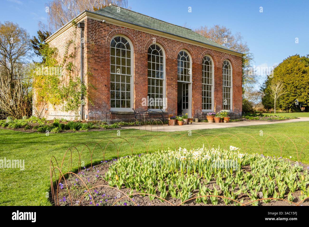 red brick victorian orangery conservatory at dunham Massey, altrincham ...