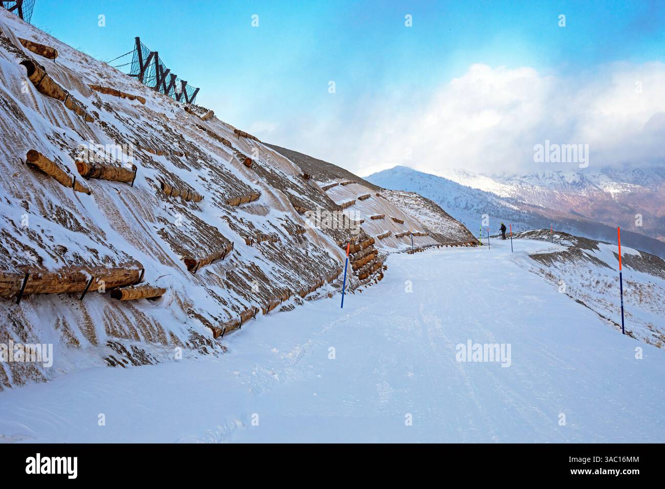 slope strengthening at an italian ski resort in the alps Stock Photo ...