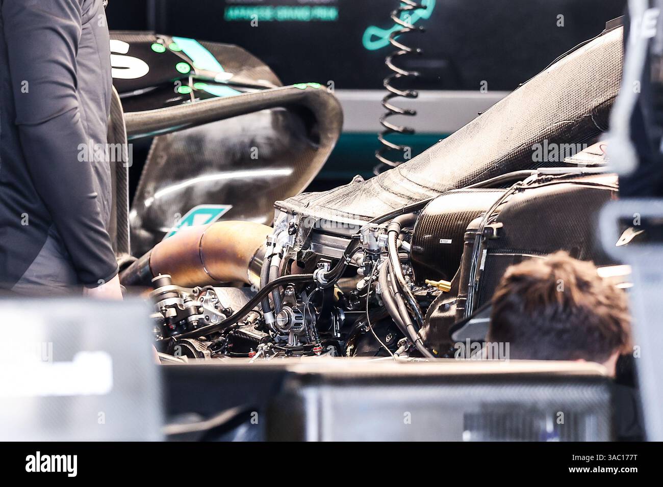Mercedes AMG F1 Team W16, mechanical detail engineer during the Formula ...