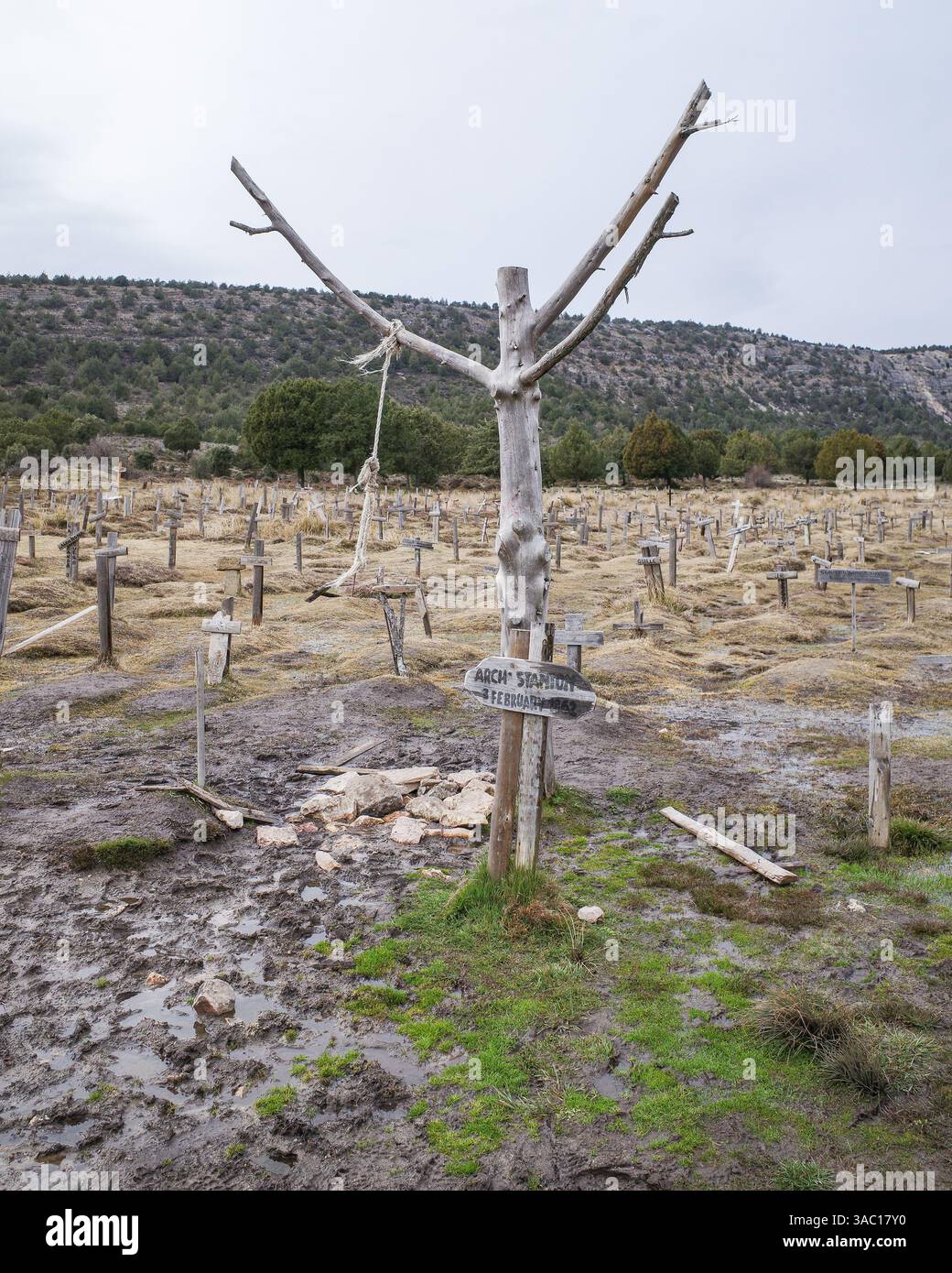 Burgos, Spain - 3 March, 2025: Sad Hill Cemetery, set for the finale of ...