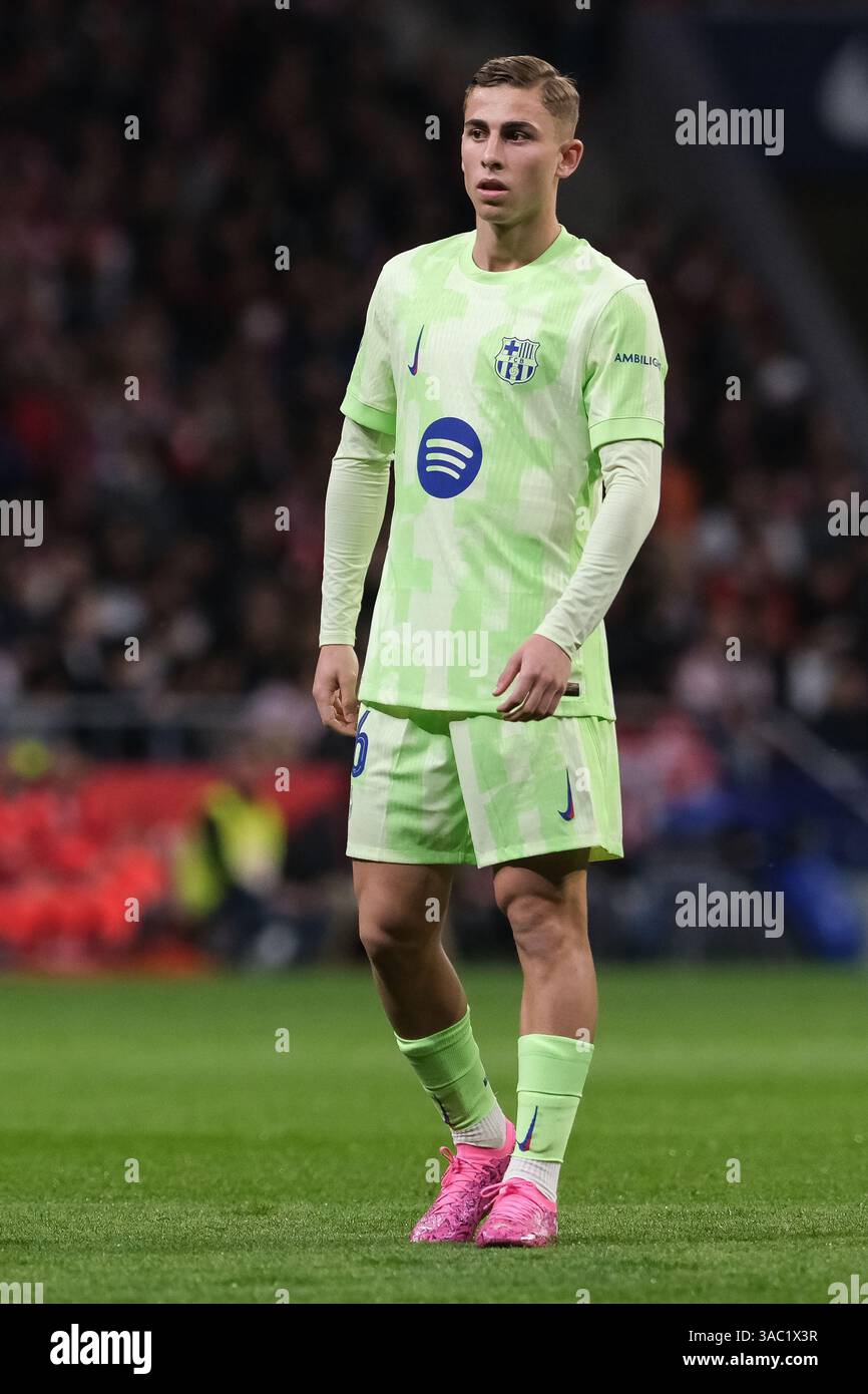 Madrid, Spain. 02nd Apr, 2025. Fermin Lopez of FC Barcelona during the ...