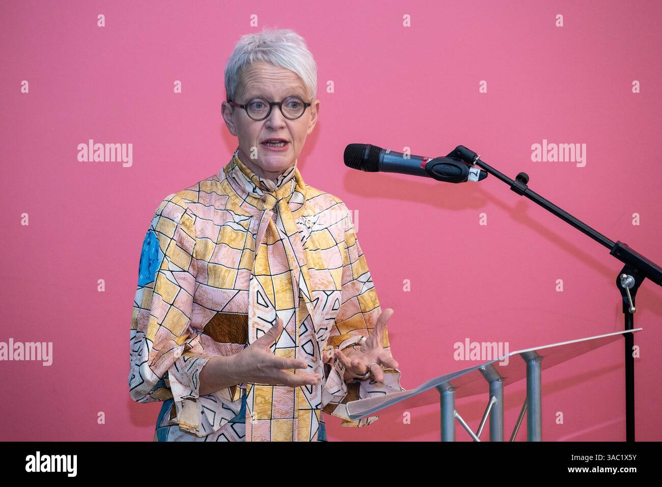 London, UK. 3 April 2025. Maria Balshaw, Director of Tate speaks at the ...