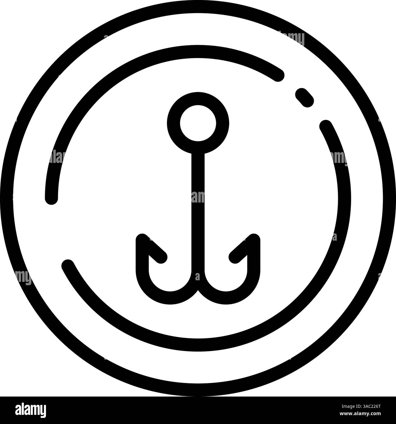 Fishing Hook Icon. Fish, hook, catch simple logo. Fishing line sign ...