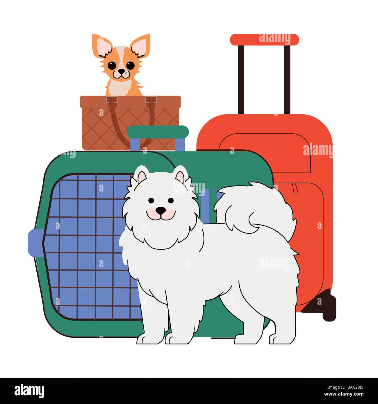 Dog inside backpack Stock Vector Images - Alamy