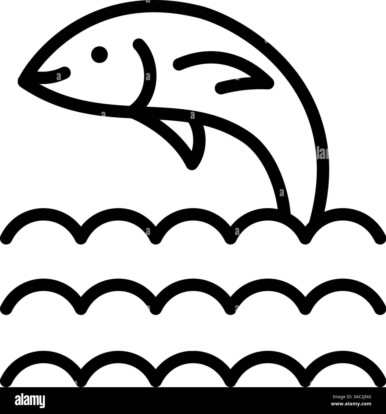 Fish line icon. Seafood product sign, ocean fish cooking or culinary ...