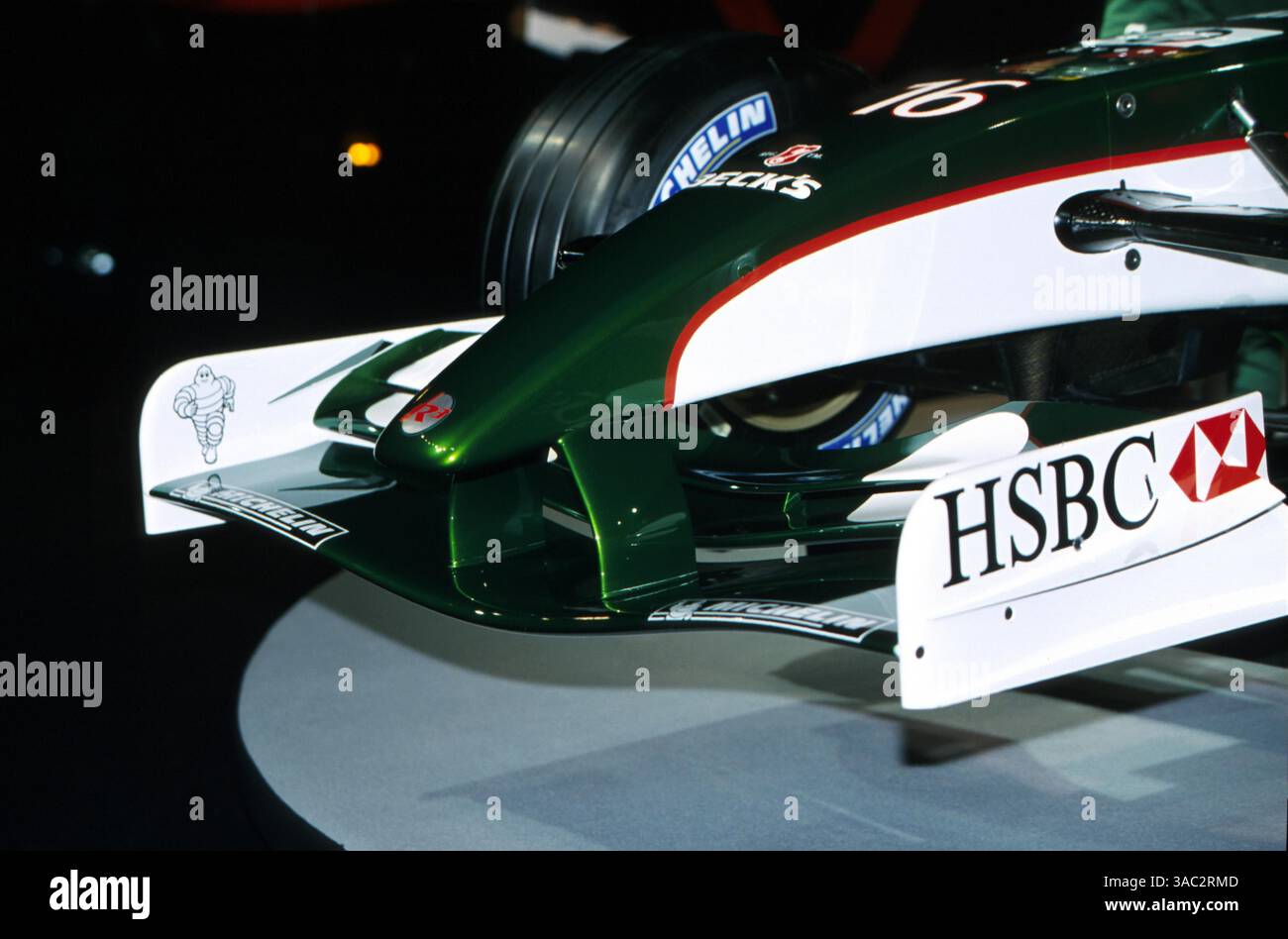 The nosecone and front wing of the 2002 Jaguar Racing R3..Jaguar R3 ...