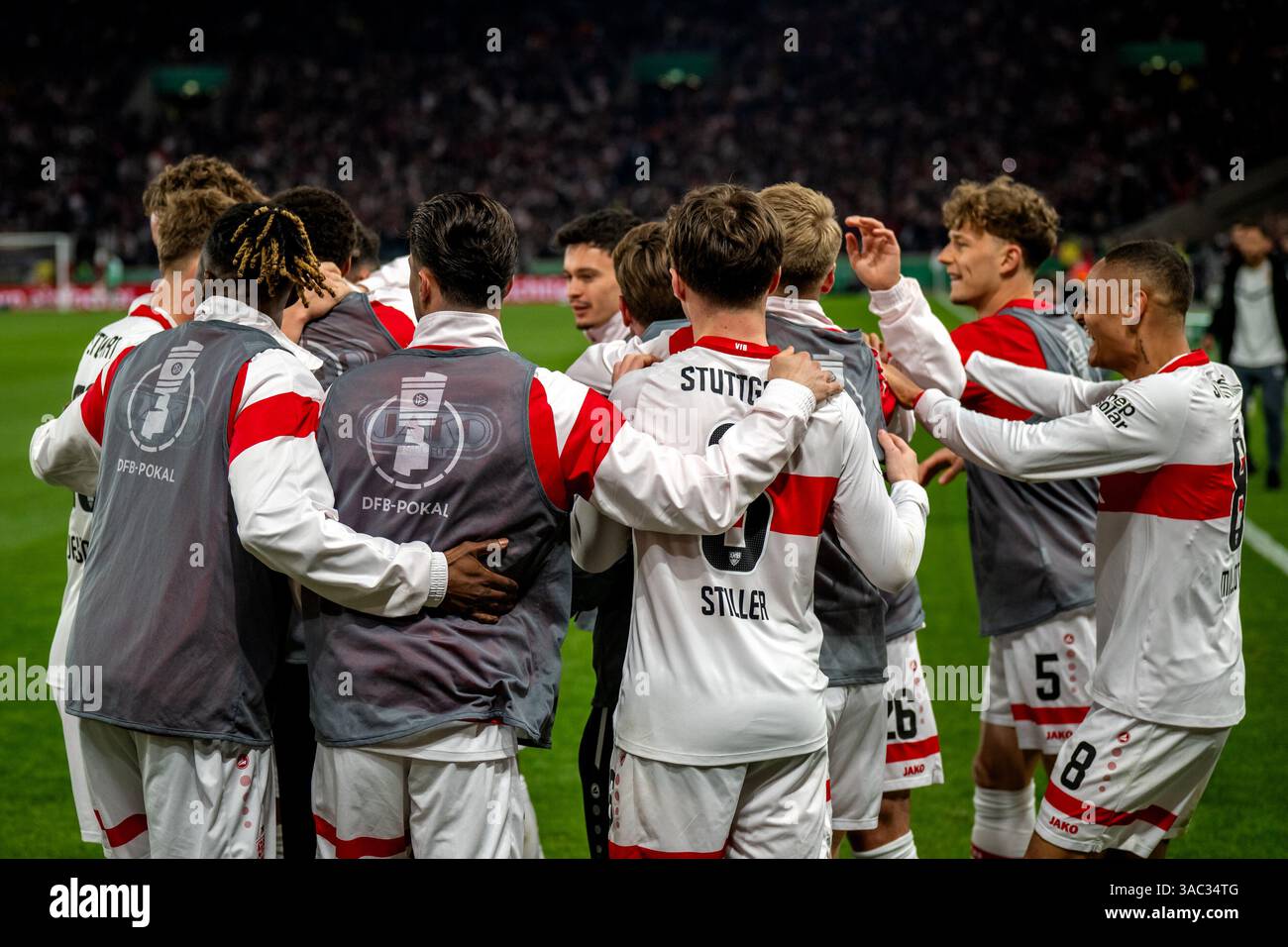 Stuttgart, Deutschland. 02nd Apr, 2025. Jubel zum 2:0 durch Nick Woltemade (VfB Stuttgart, 11 ...